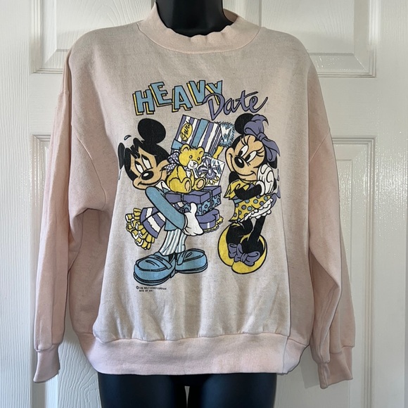 Disney | Sweaters | Vintage Disney 9s Heavy Date Sweatshirt Medium Euc ...